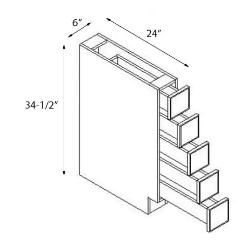 Ethereal White Micro Shaker Base Spice Drawers Cabinet - RaraRTACabinets
